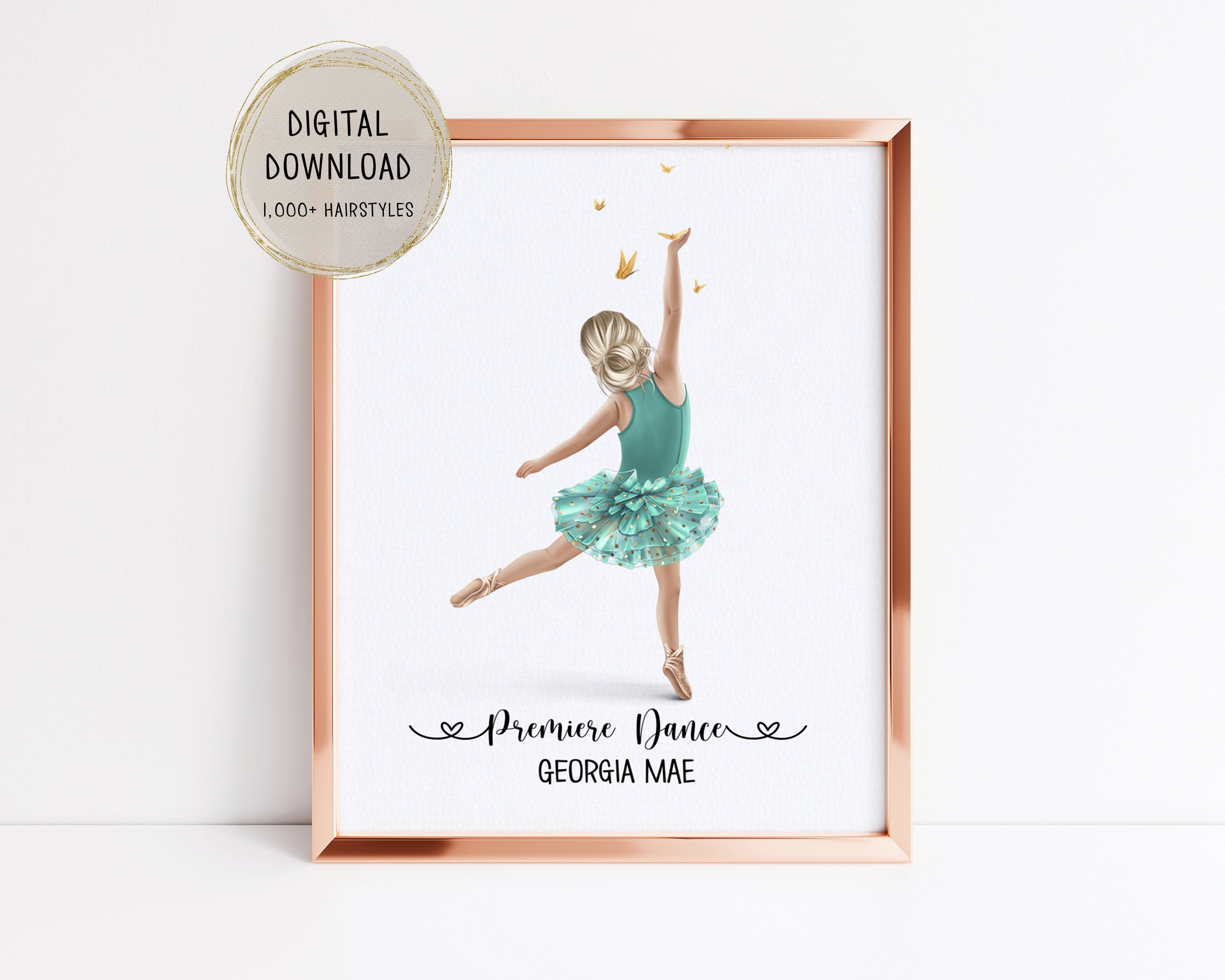 Ballerina Wall Art - Little Ballerina - Custom Name Art - Ballet Gift ...