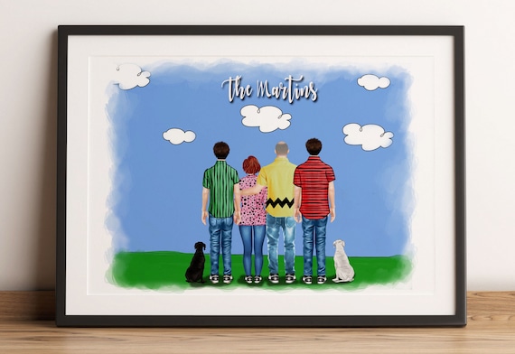 Custom Illustration With Outline Snoopy Birthday | Etsy