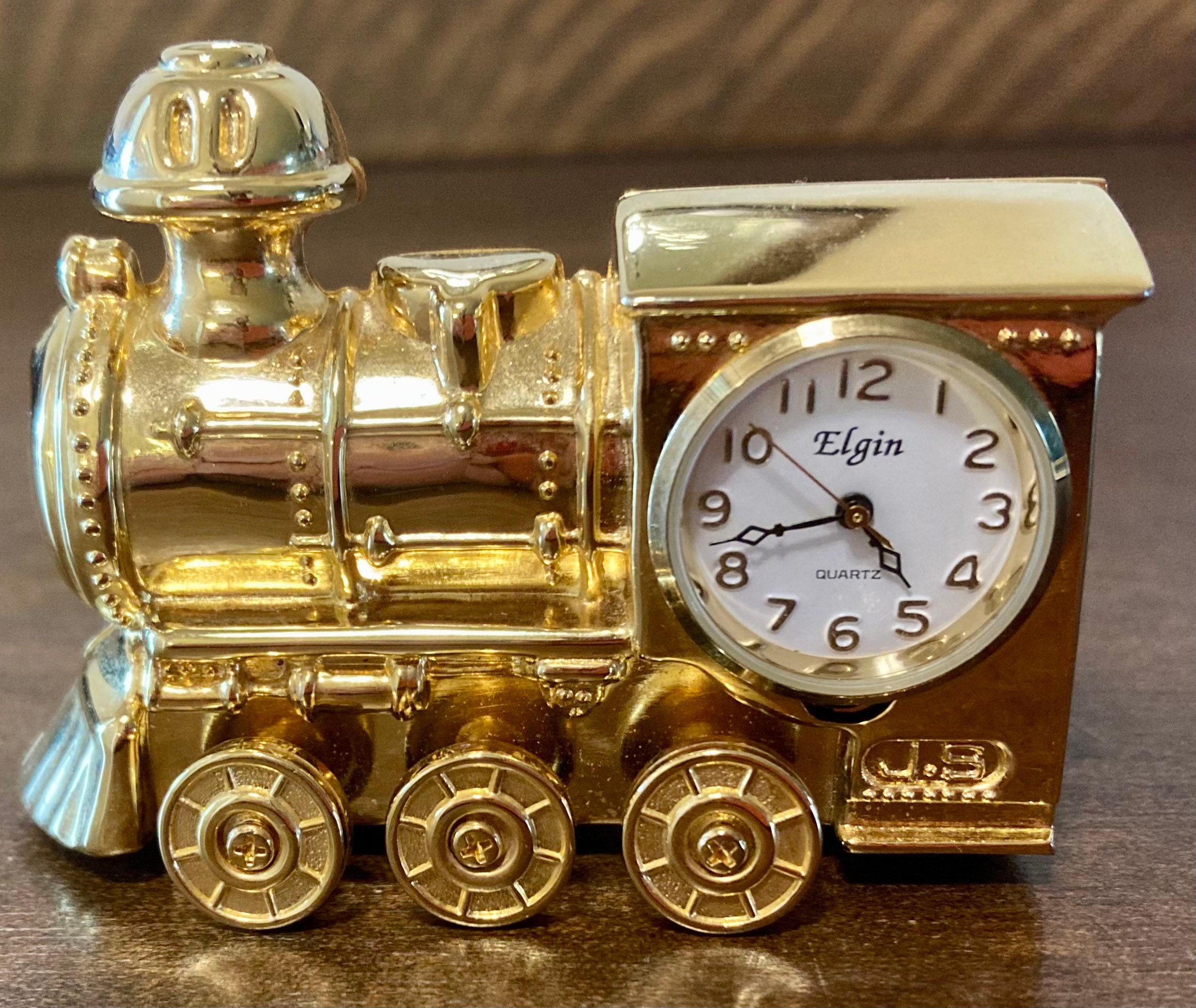 Elgin Miniature Train Clock Vintage - Etsy