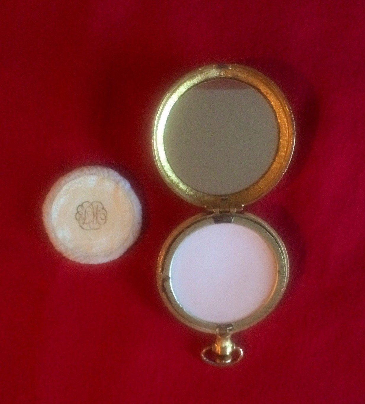 Max Factor Powder Compact, Raro, Diamante de imitación, Rojo Blanco ...
