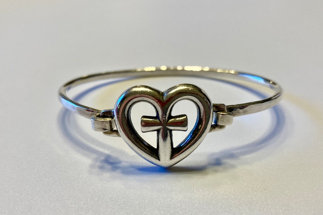 James Avery Eternal Love Cross & Heart Hook-on Bracelet, Sterling ...
