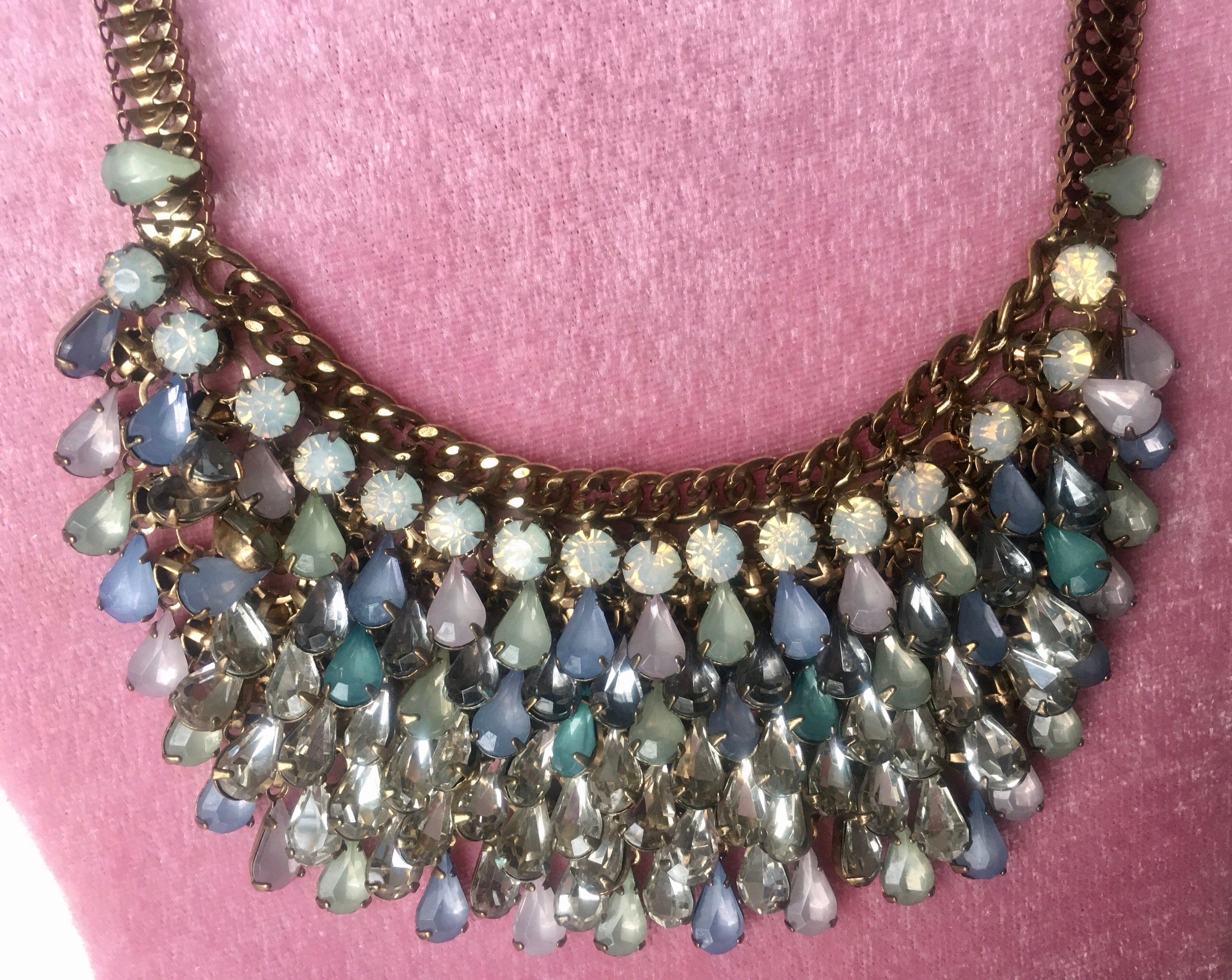 Natasha Bib Necklace, Statement Necklace, Vintage - Etsy UK