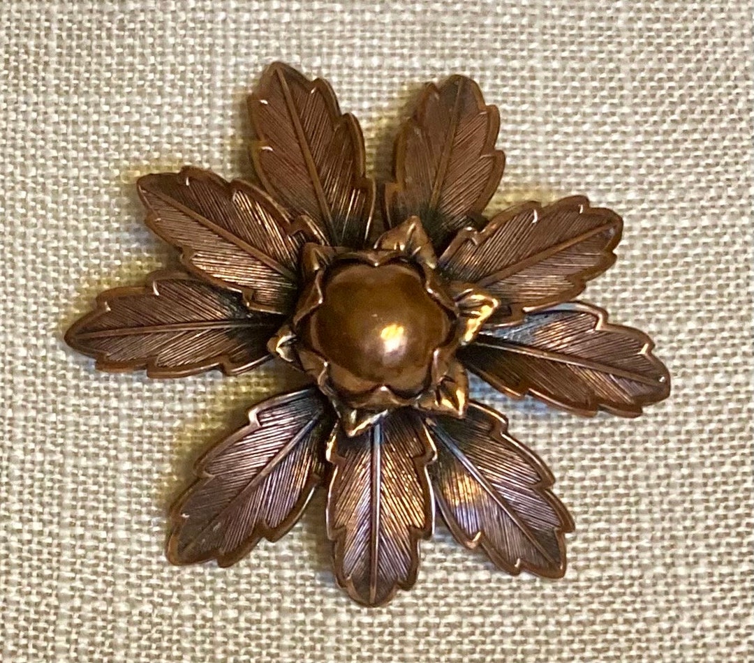 Bell Trading Post Solid Copper Flower Brooch, Vintage - Etsy