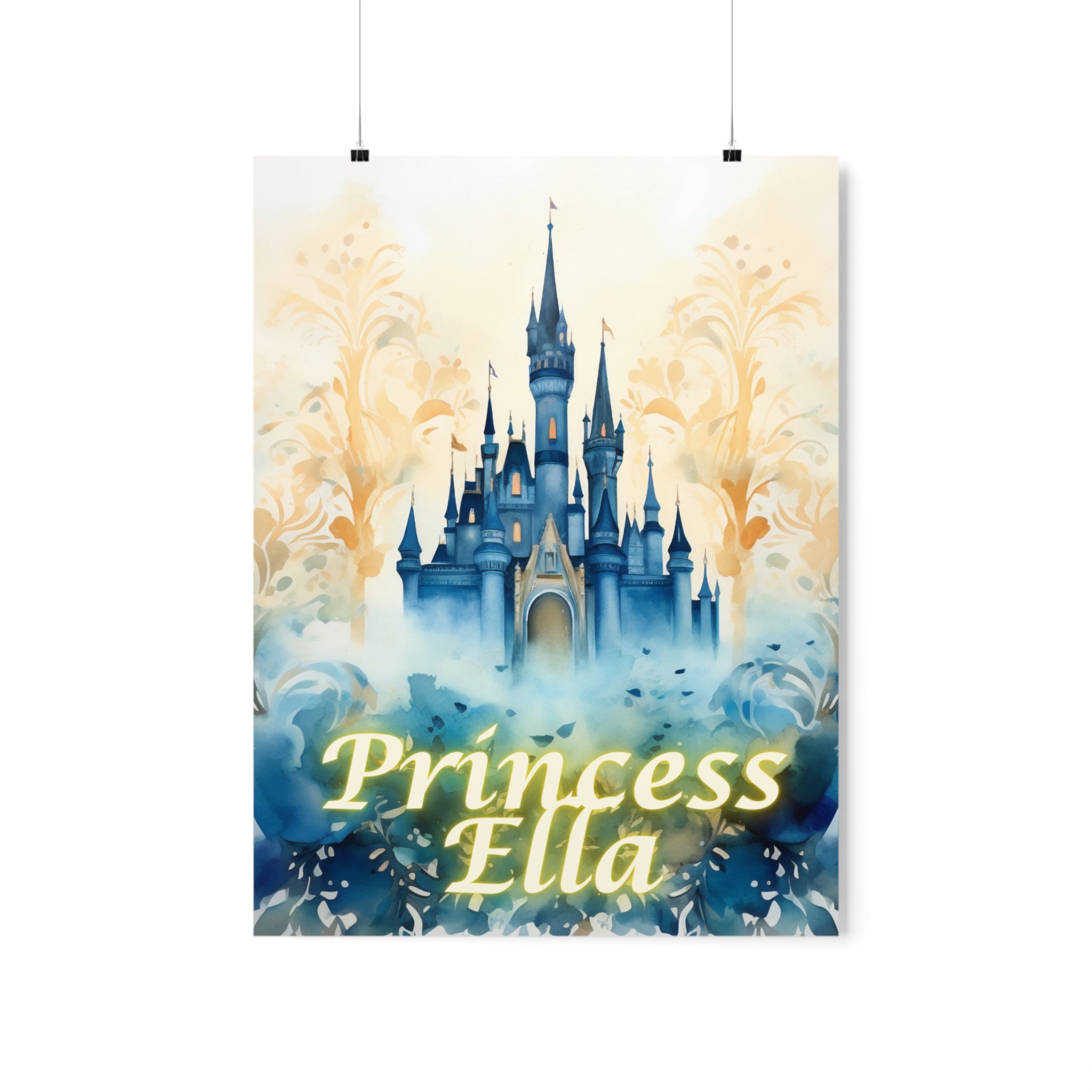 Personalized Cinderella Castle Poster Nursery Art Glass Shoe Name Sign ...
