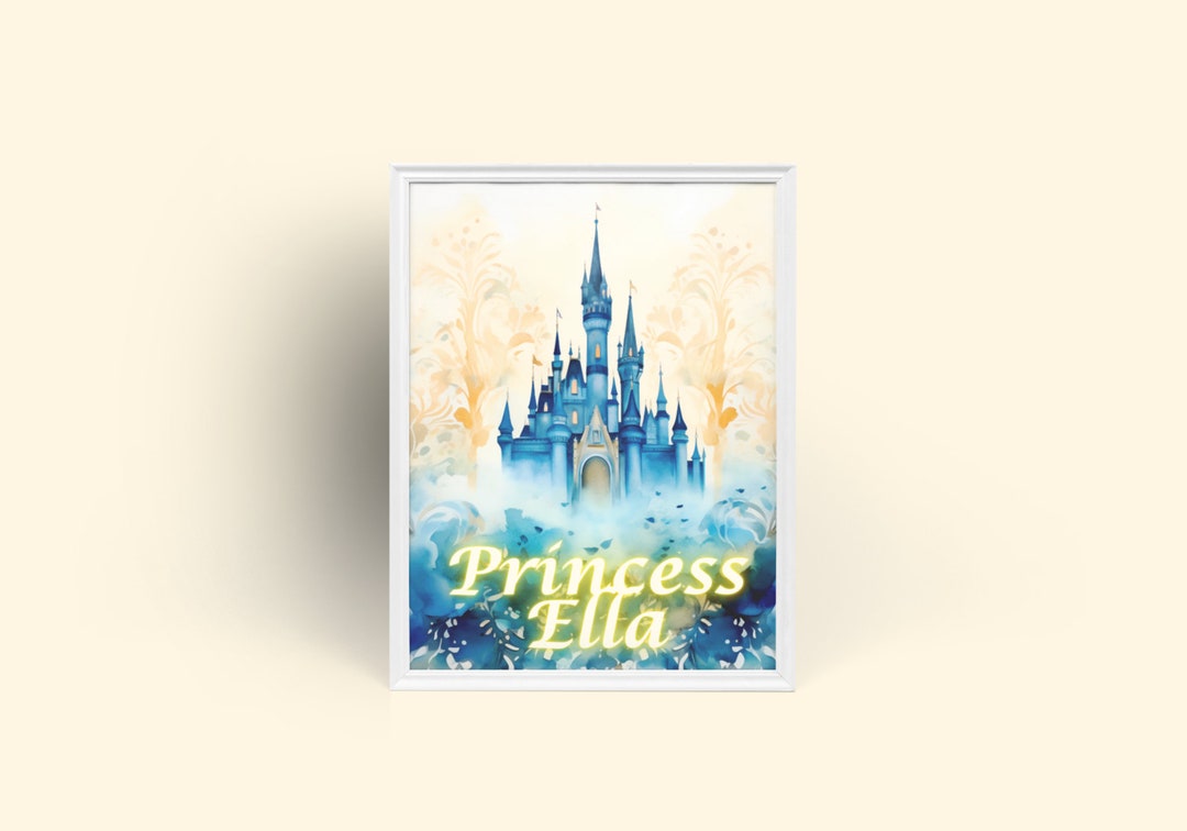 Personalized Cinderella Castle Poster Nursery Art Glass Shoe Name Sign ...