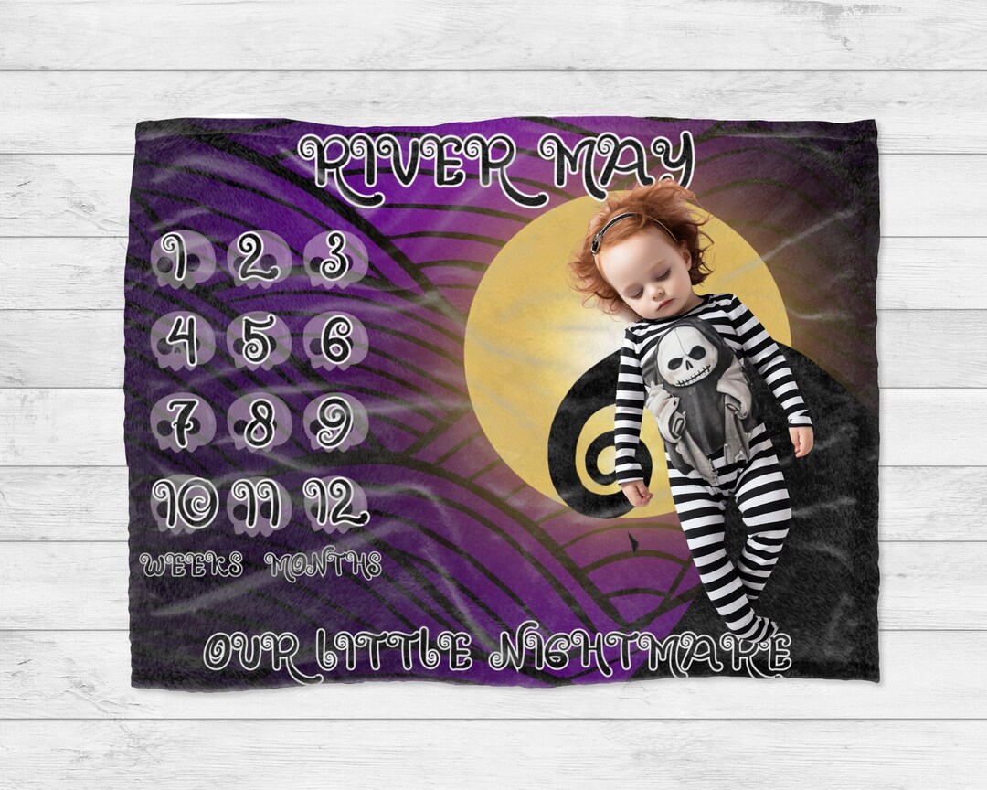 Personalized Baby Milestone Halloween Blanket Expecting a Little ...