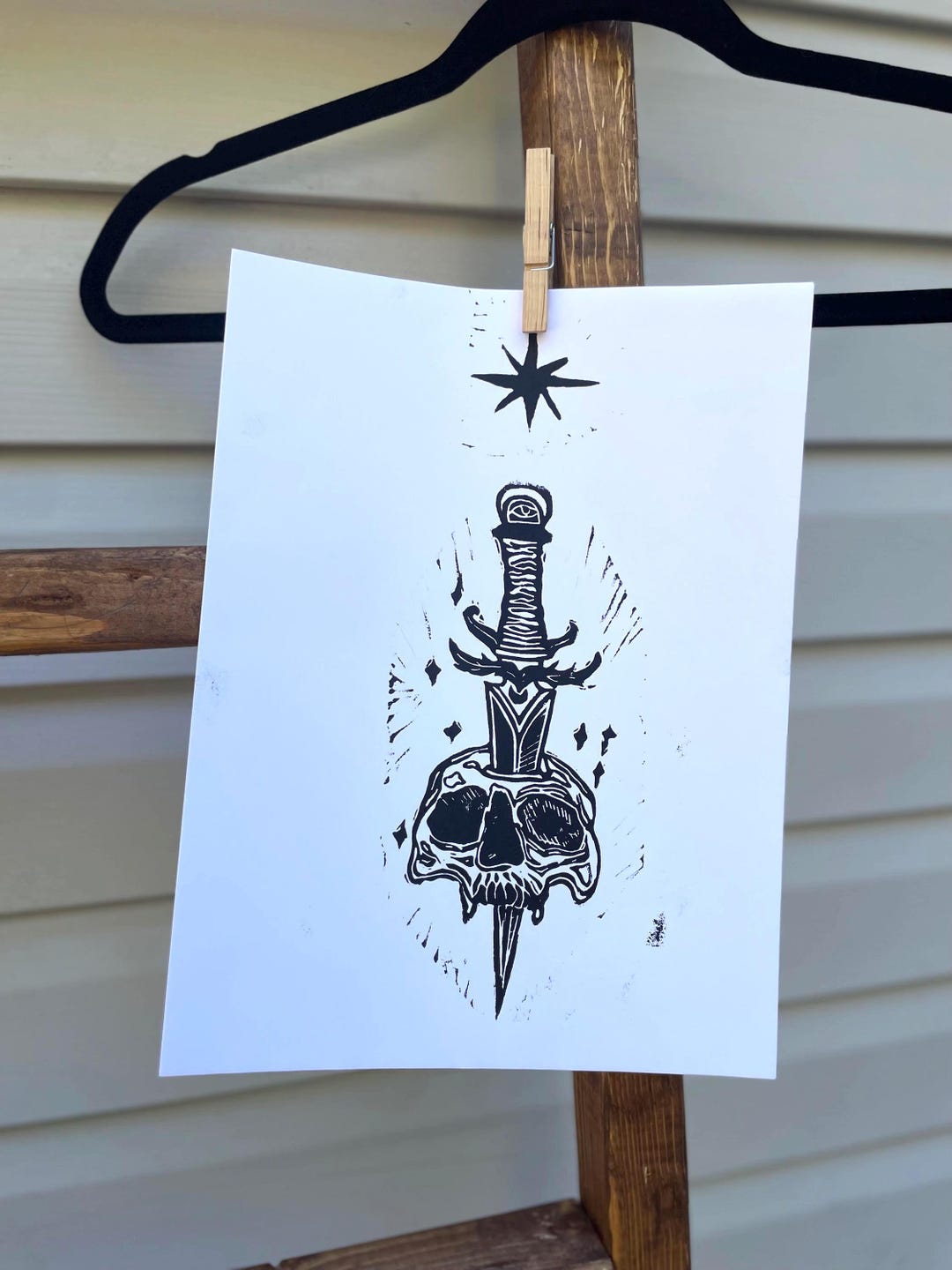 Trad. Tattoo Style Skull VS Dagger - Etsy