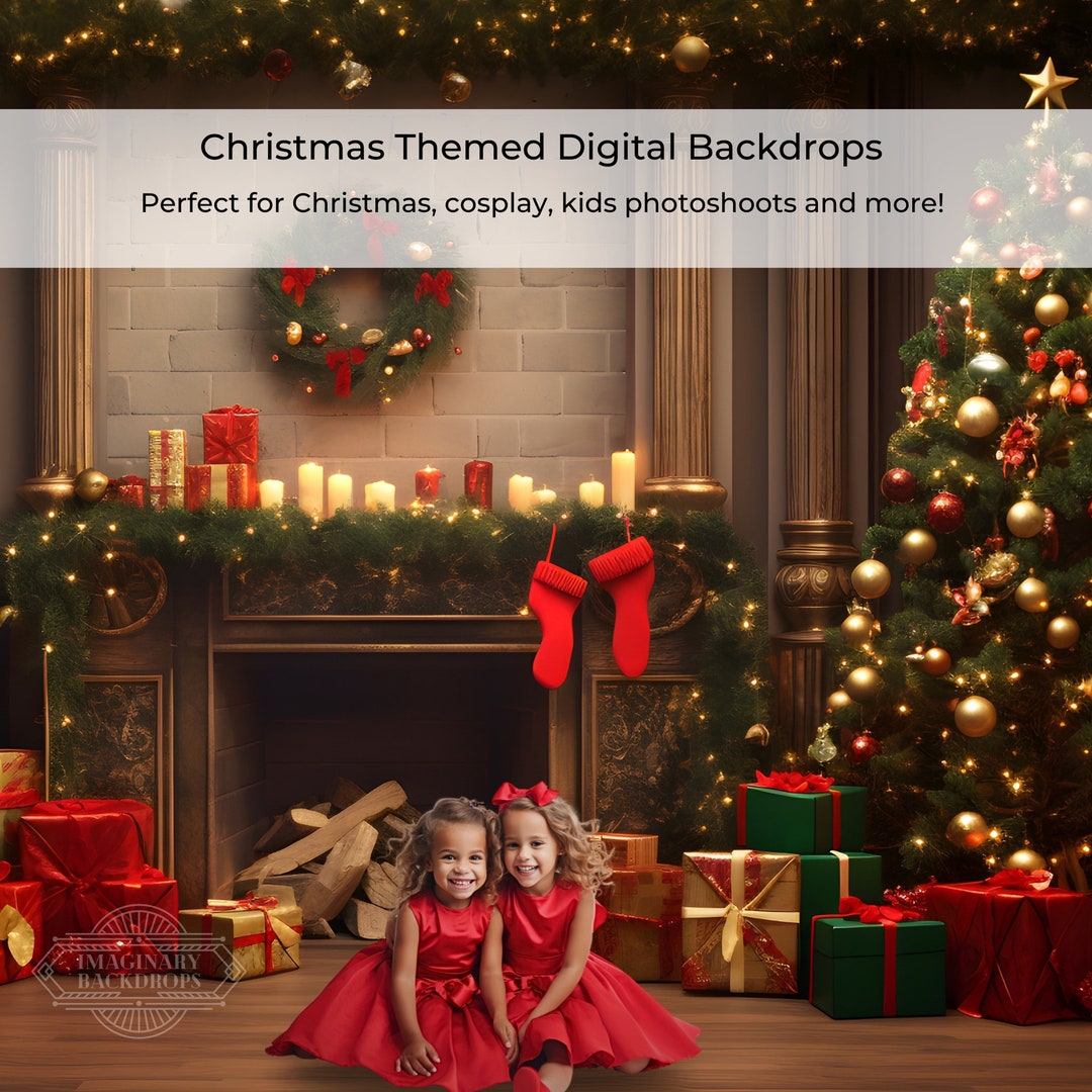 Christmas Themed Digital Photography Backdrop Christmas - Etsy