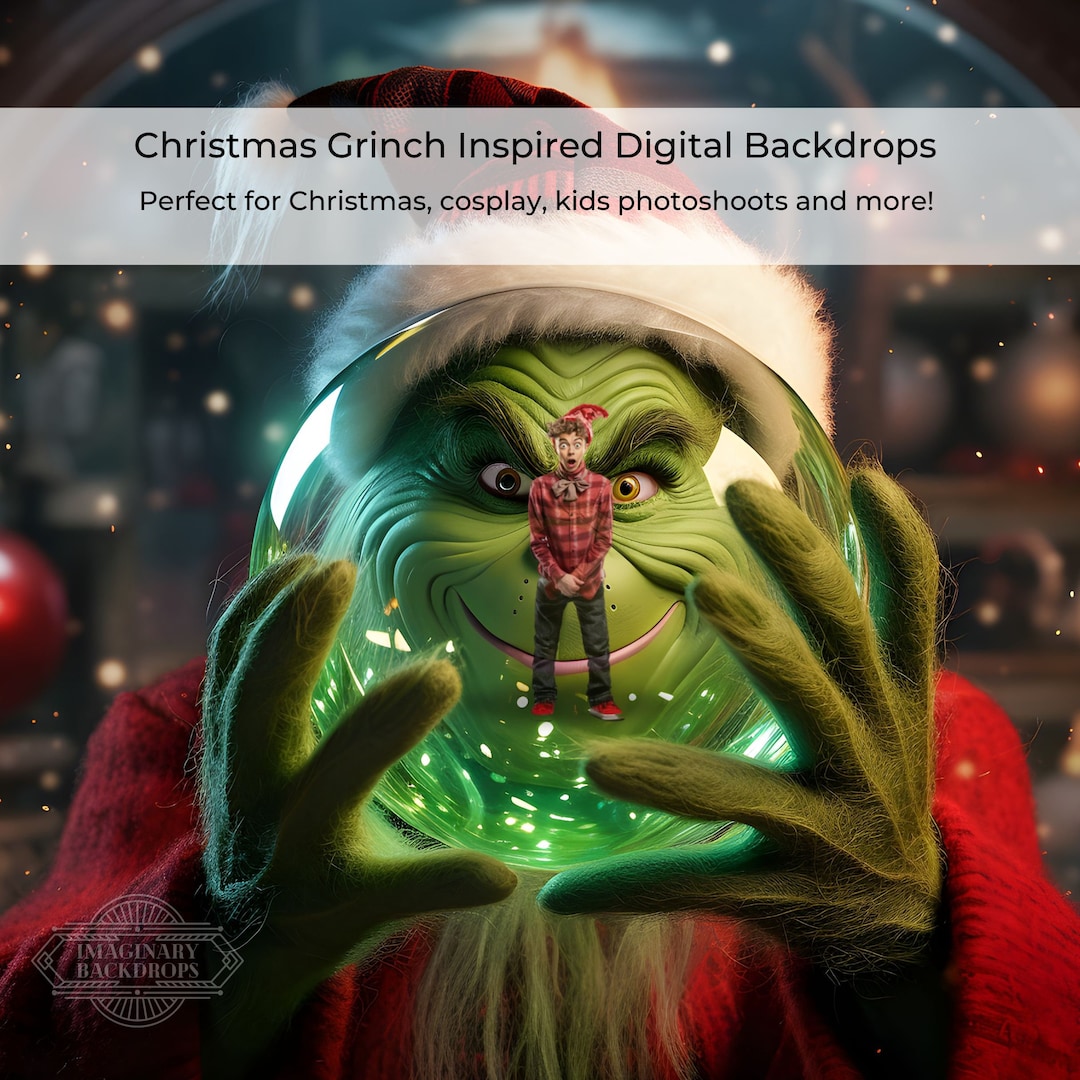 Christmas Grinch Inspired Digital Photography Backdrops, Xmas Bundle ...