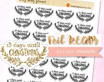 Christmas countdown stickers | Etsy