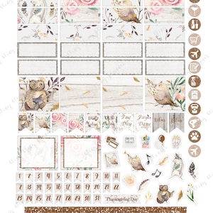NOVEMBER MONTHLY VIEW Printable, Monthly Planner Kit, Fall Planner ...