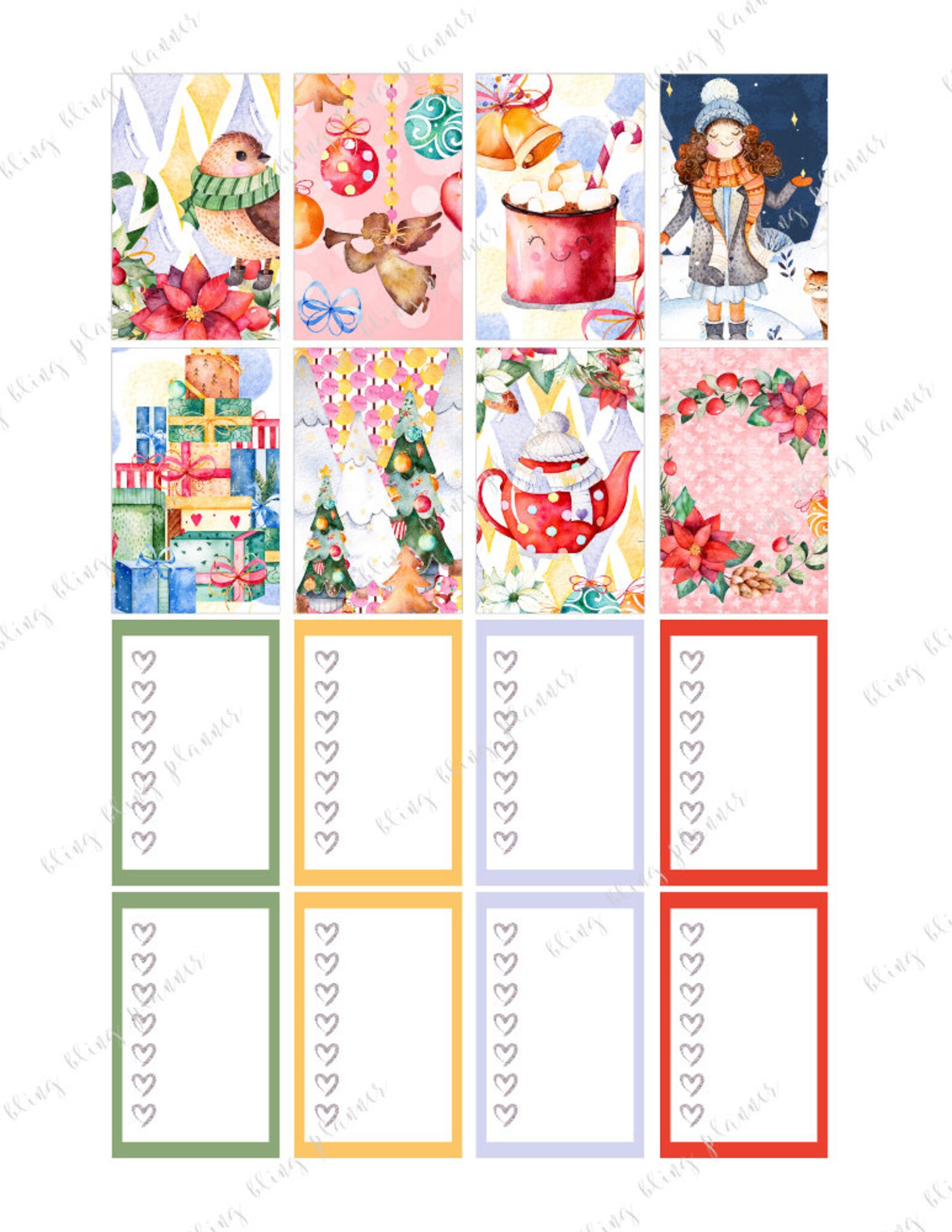 WINTER HOLIDAY STICKERS Happy Planner Christmas Stickers | Etsy