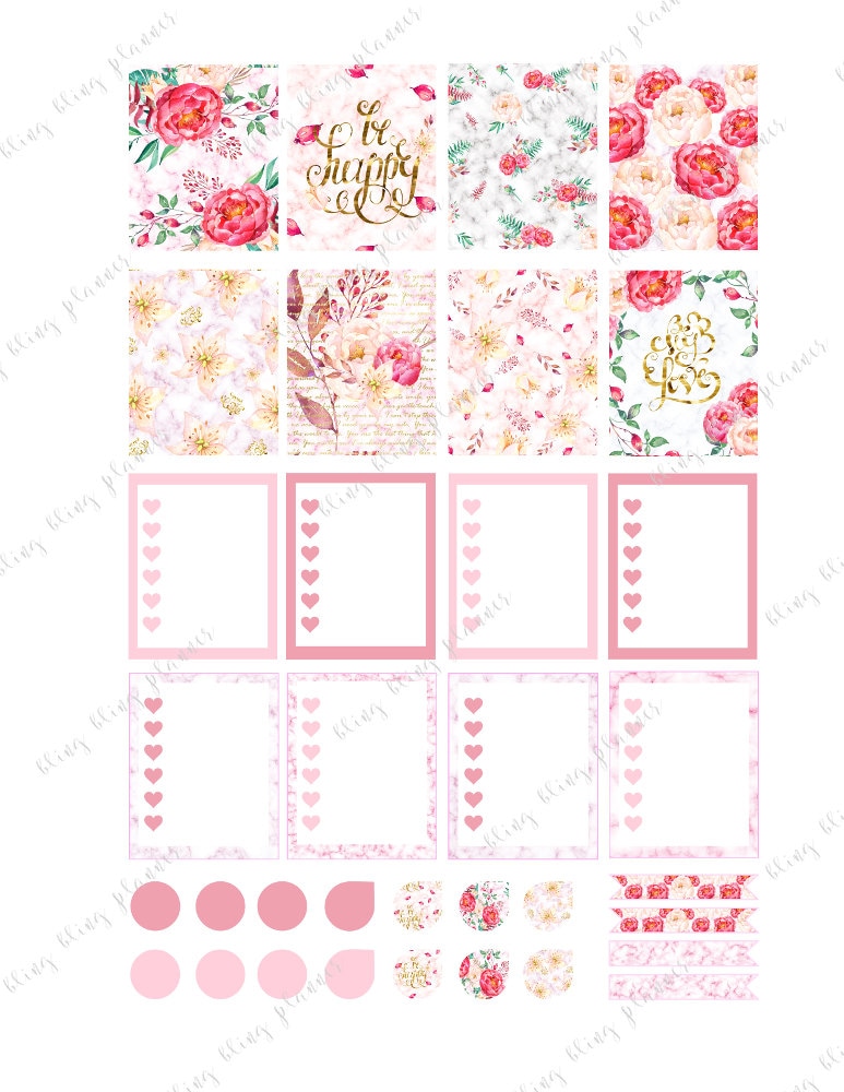 FLORAL STICKER KIT Floral Planner Stickers Spring Planner - Etsy