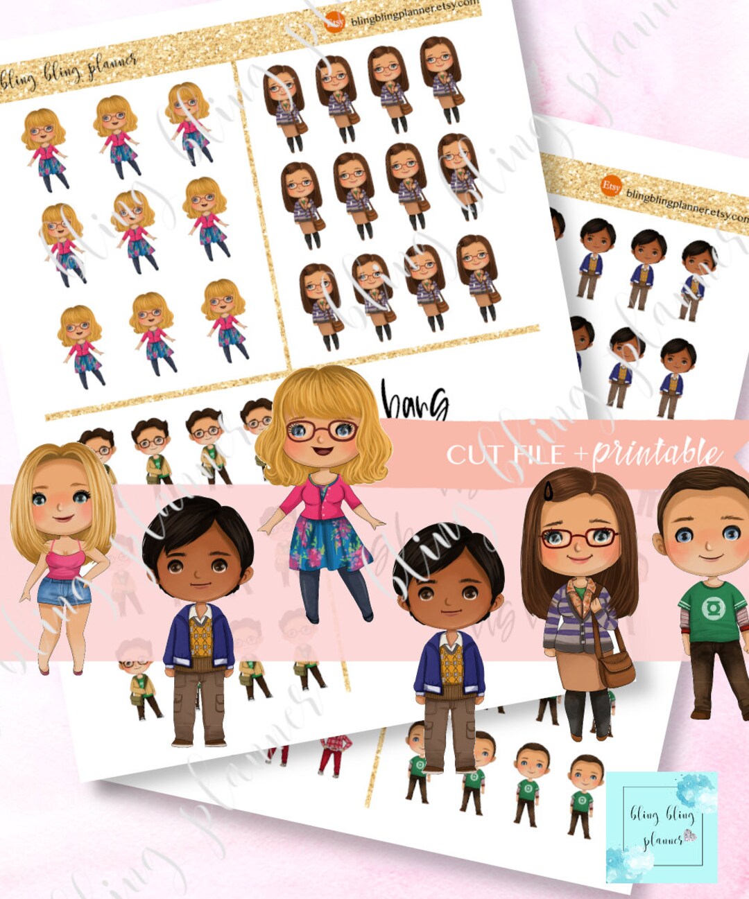 BIG BANG THEORY Stickers, Printable Big Bang Theory Sticker, Printable ...
