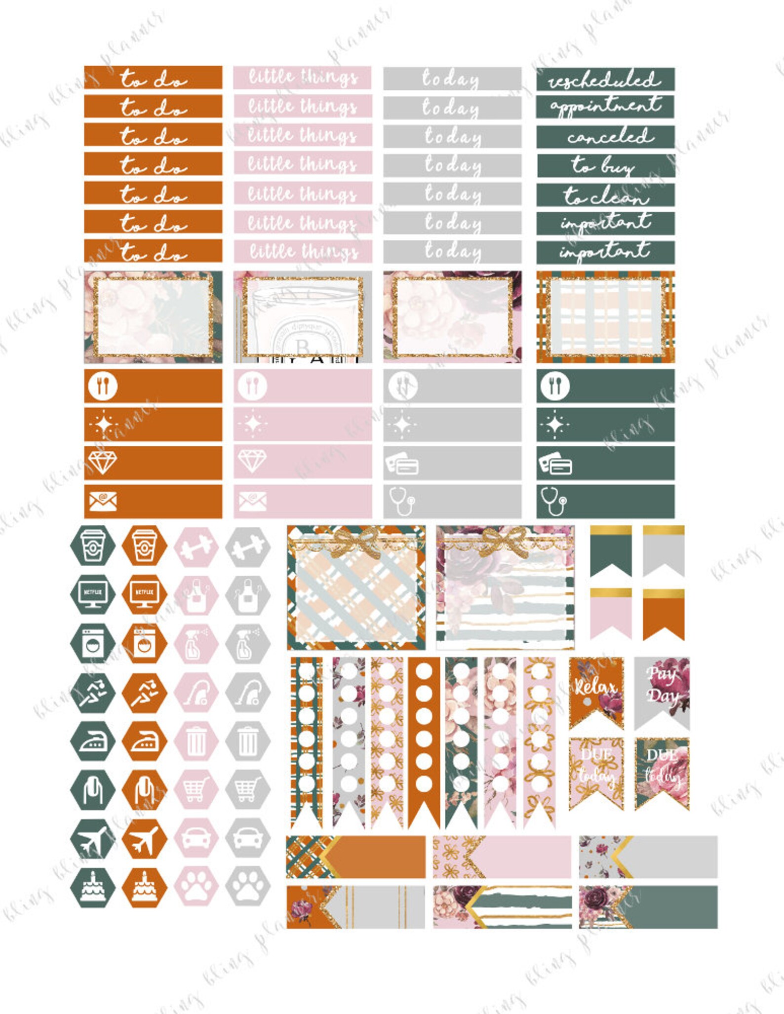 FALL HAPPY Planner STICKERS Happy Planner Printable Stickers - Etsy