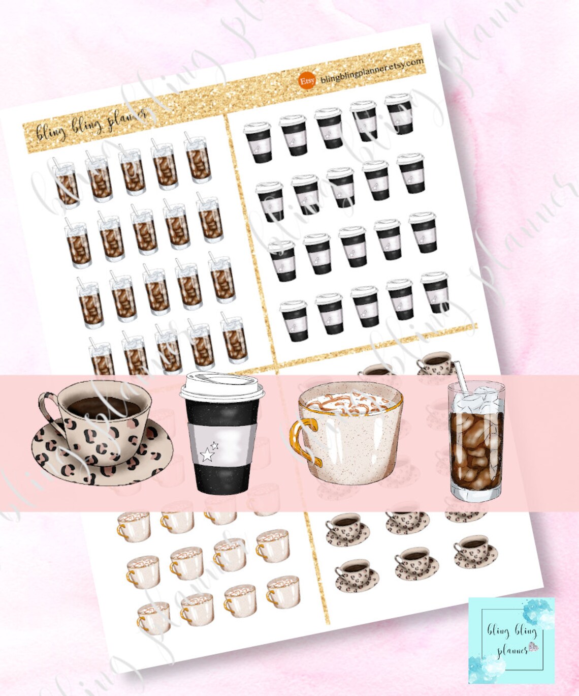 PRINTABLE COFFEE Stickers Printable Hot Coffee Stickers | Etsy