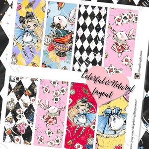 ALICE in WONDERLAND PRINTABLE Stickers, Erin Condren Printable Planner ...