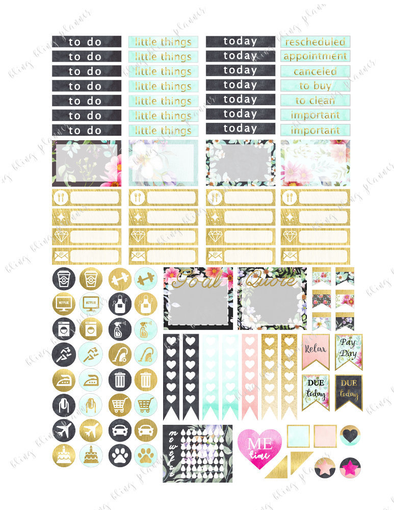 HAPPY PLANNER 365 STICKERS Spring Flower Planner Sticker | Etsy