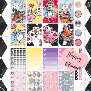 ALICE in WONDERLAND Happy Plannerstickers, Happy Planner Printable ...