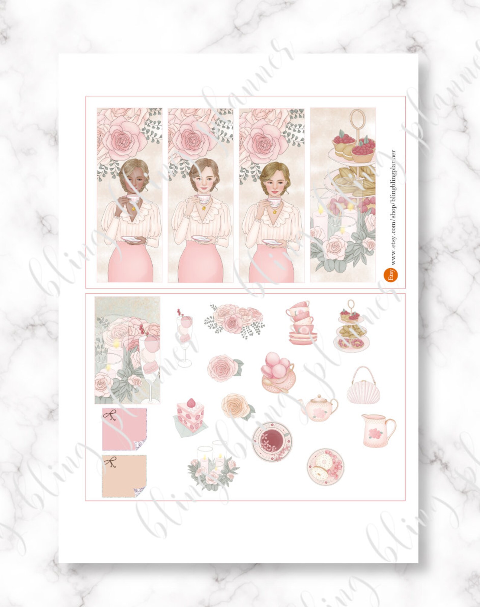 TEA PARTY PLANNER Stickers Spring Planner Stickers Afternoon - Etsy