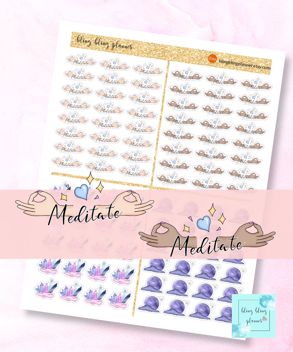 MANIFEST PRINTABLE PLANNER Stickers Meditate Printable - Etsy