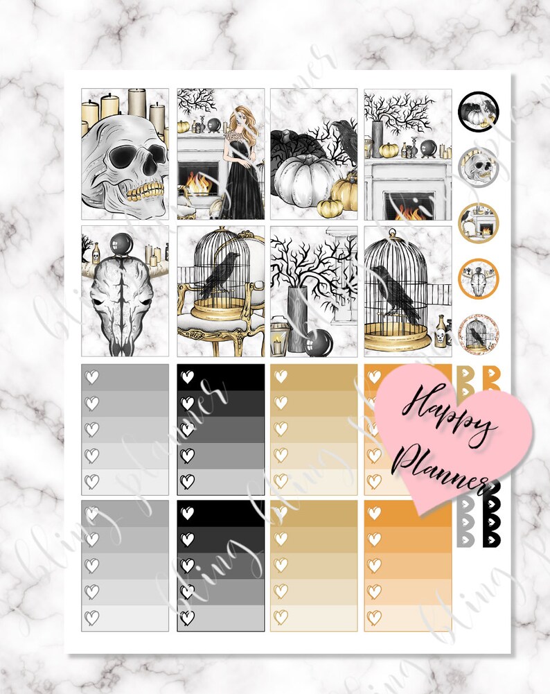 HALLOWEEN HAPPY PLANNER Stickers Printable Cute Halloween | Etsy