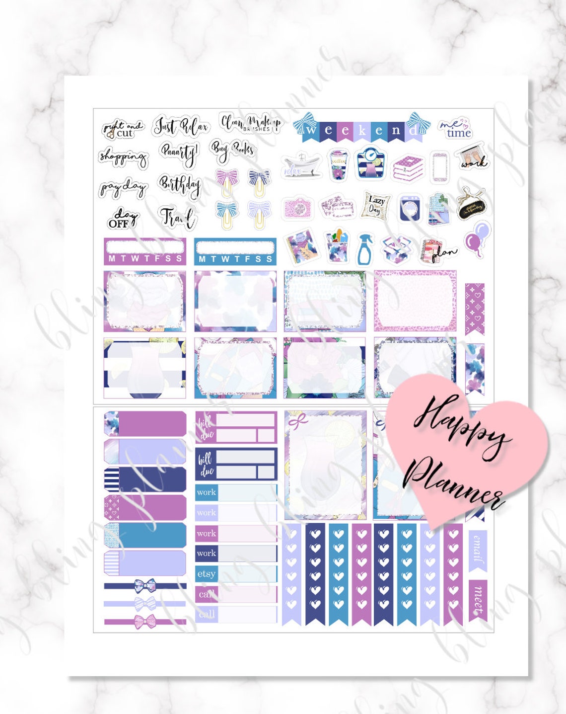 PRINTABLE HAPPY PLANNER Stickers Beach Happy Planner | Etsy