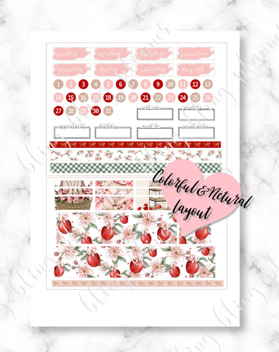 FALL APPLE PLANNER Stickers Fall Printable Planner Stickers - Etsy