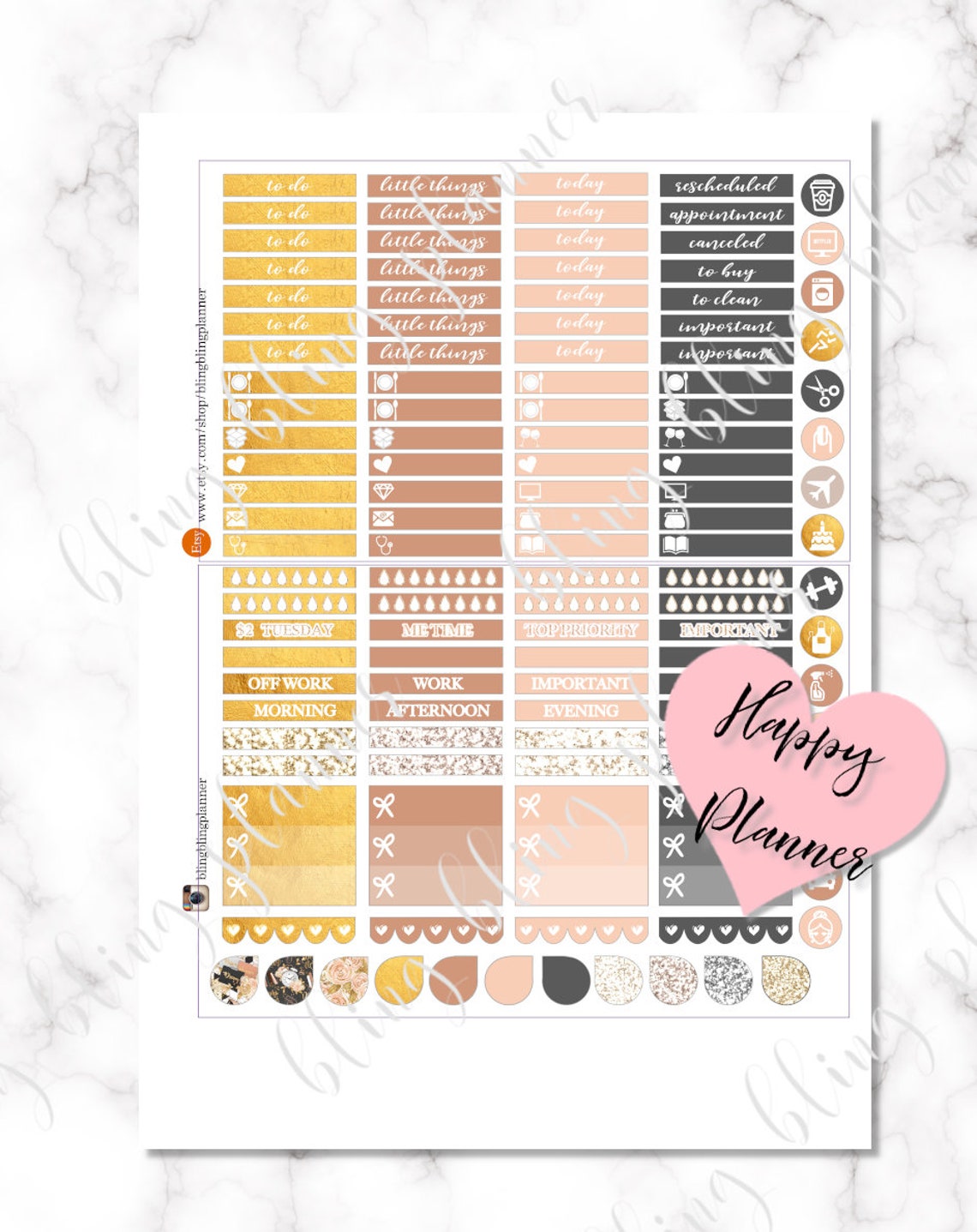 HAPPY PLANNER GIRL Sticker Printable Girl Boss Happy Planner - Etsy