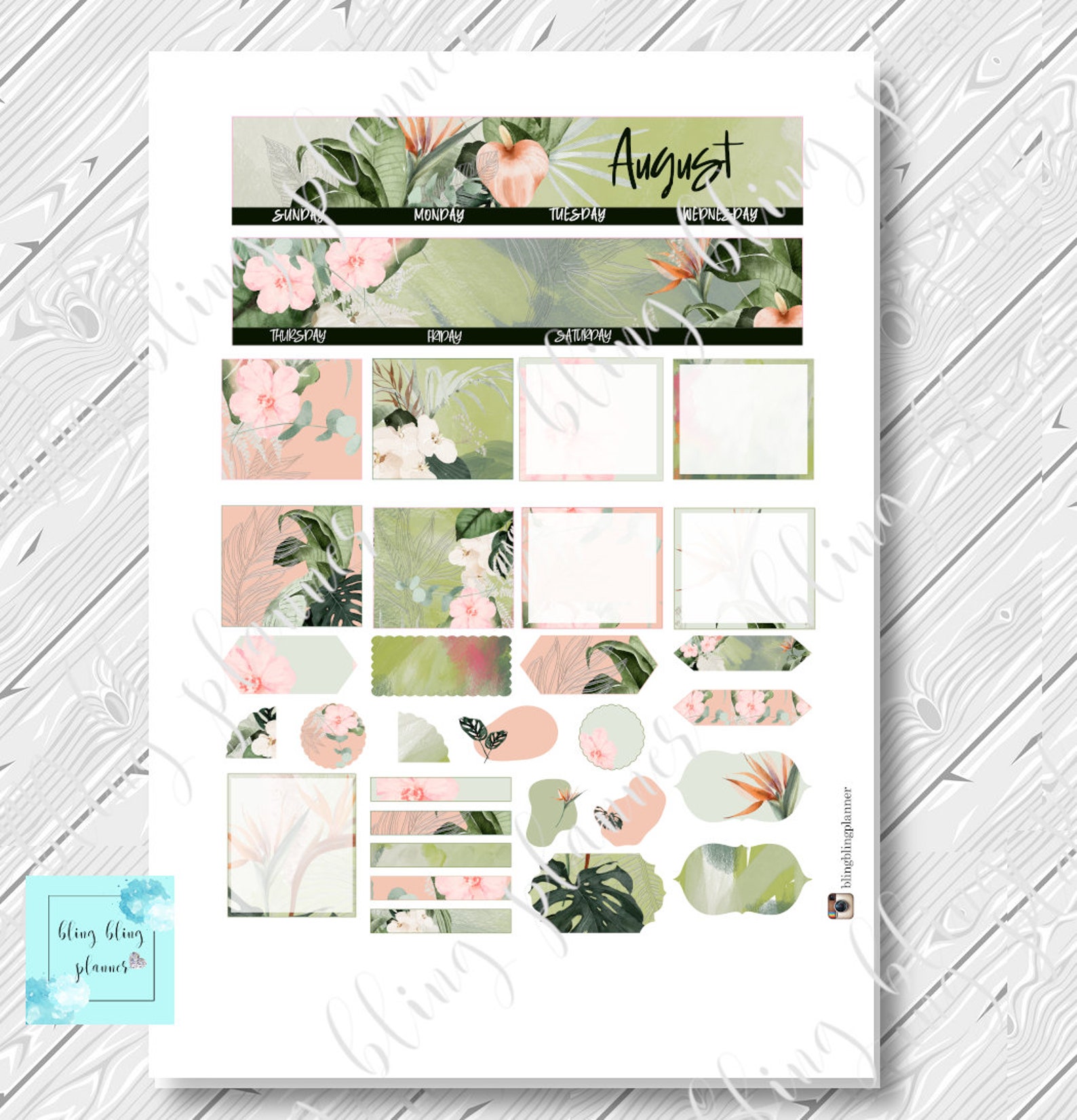 AUGUST MONTHLY KIT Printable August Monthly Printable - Etsy