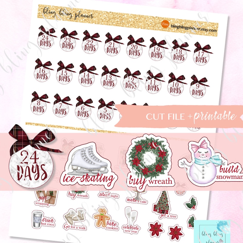 Christmas Countdown Stickers - Etsy