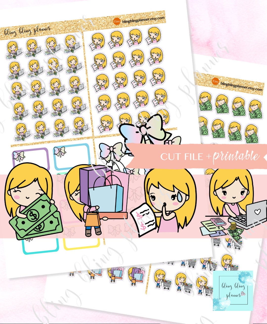 Finance Planner Stickers, FUNCTIONAL PLANNER STICKERS Kawaii, Printable ...