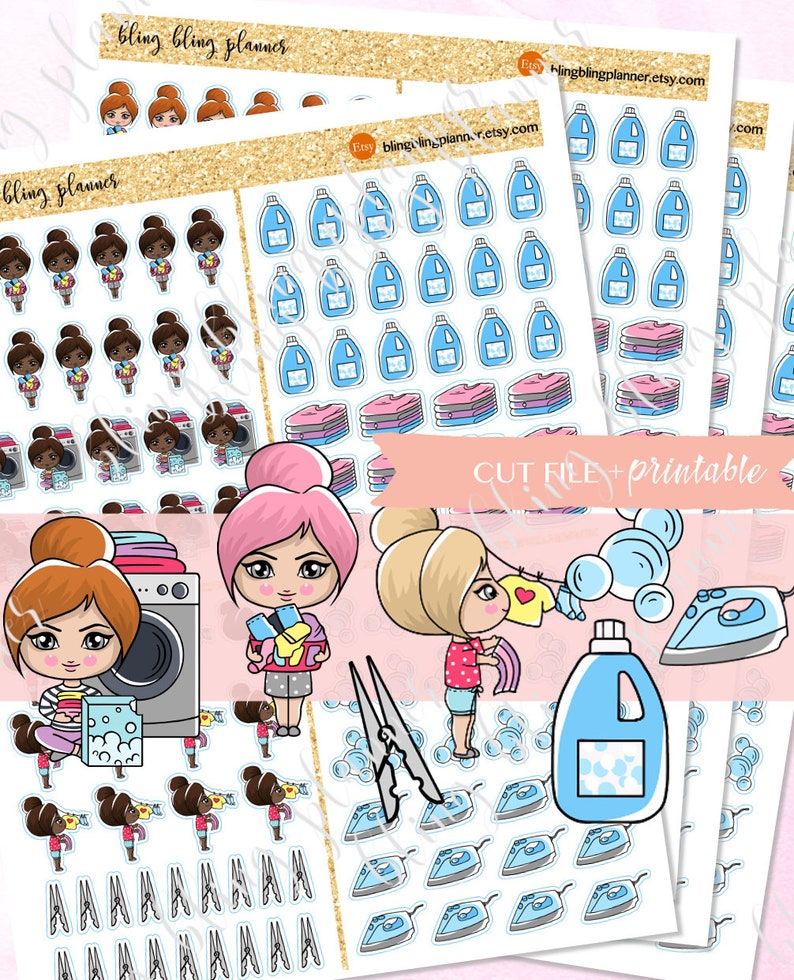 PRINTABLE PLANNER ICON Sticker Printable Laundry Sticker - Etsy