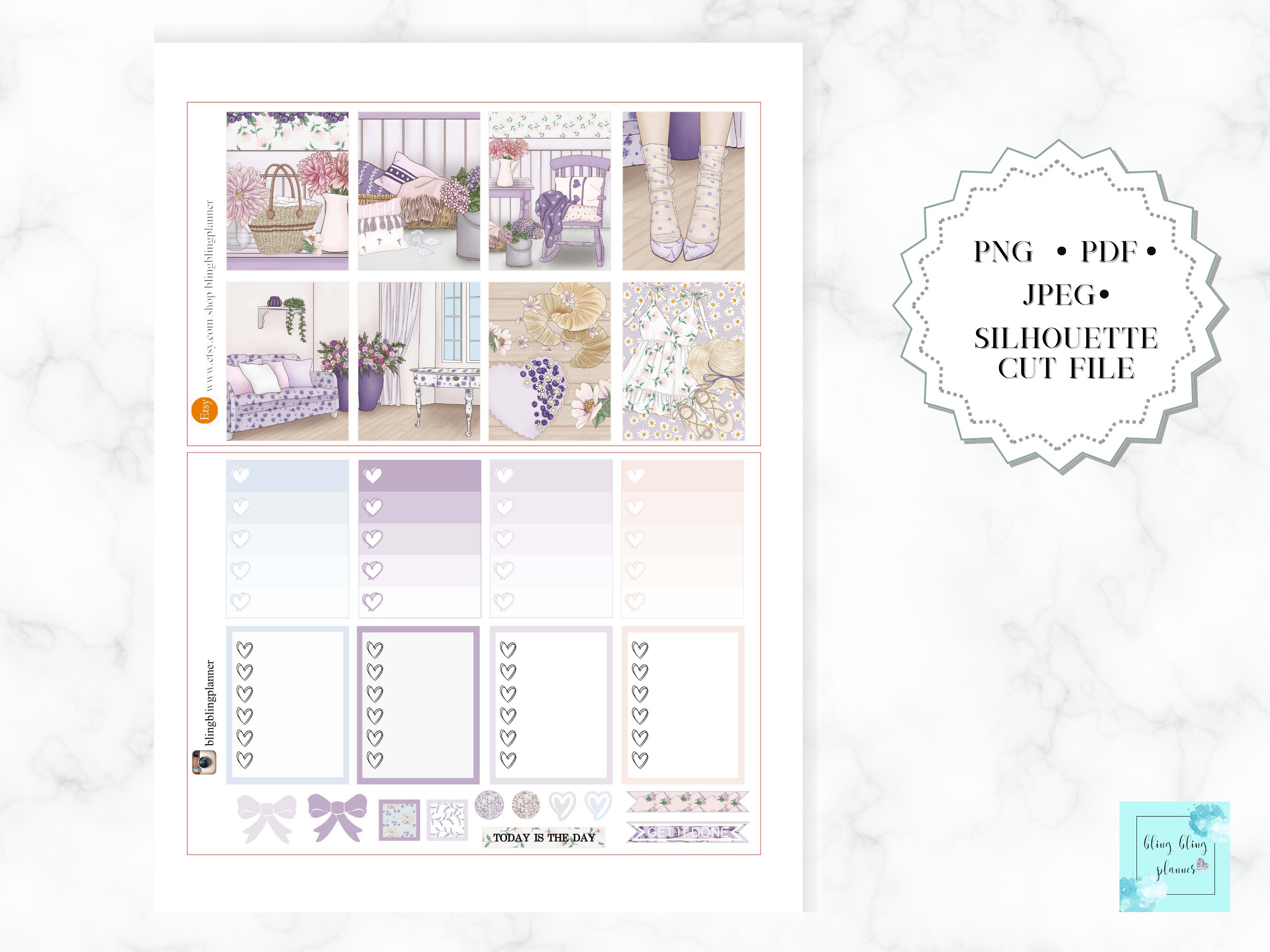 PRINTABLE PLANNER Sticker, Home Printable Stickers, Erin Condren Weekly ...