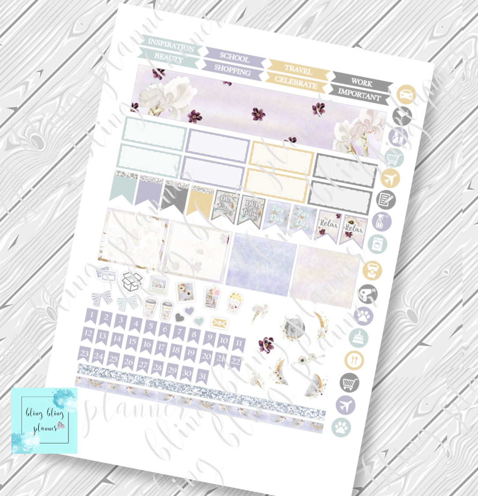 AUGUST MONTHLY KIT Printable August Monthly Printable | Etsy
