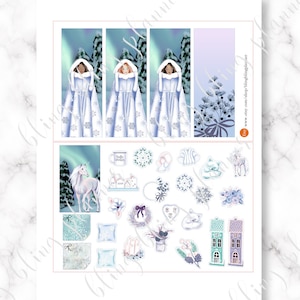 WINTER GIRL STICKER Kit, Printable Winter Planner Stickers, Frozen ...