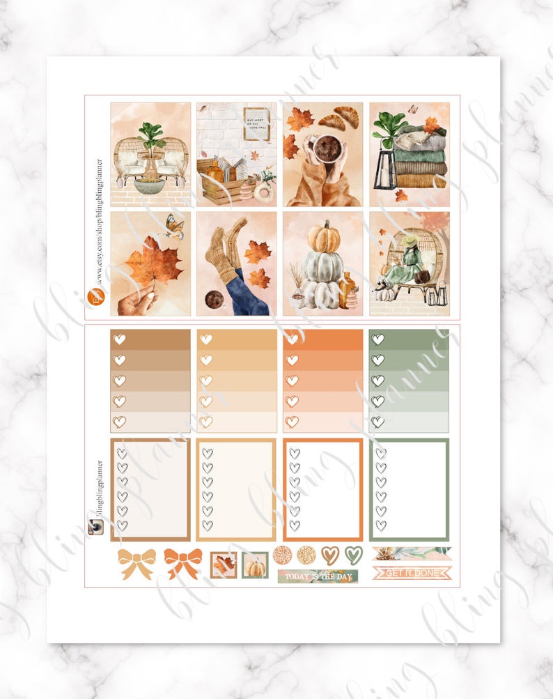 FALL PRINTABLE PLANNER Sticker Printable Planner Sticker - Etsy