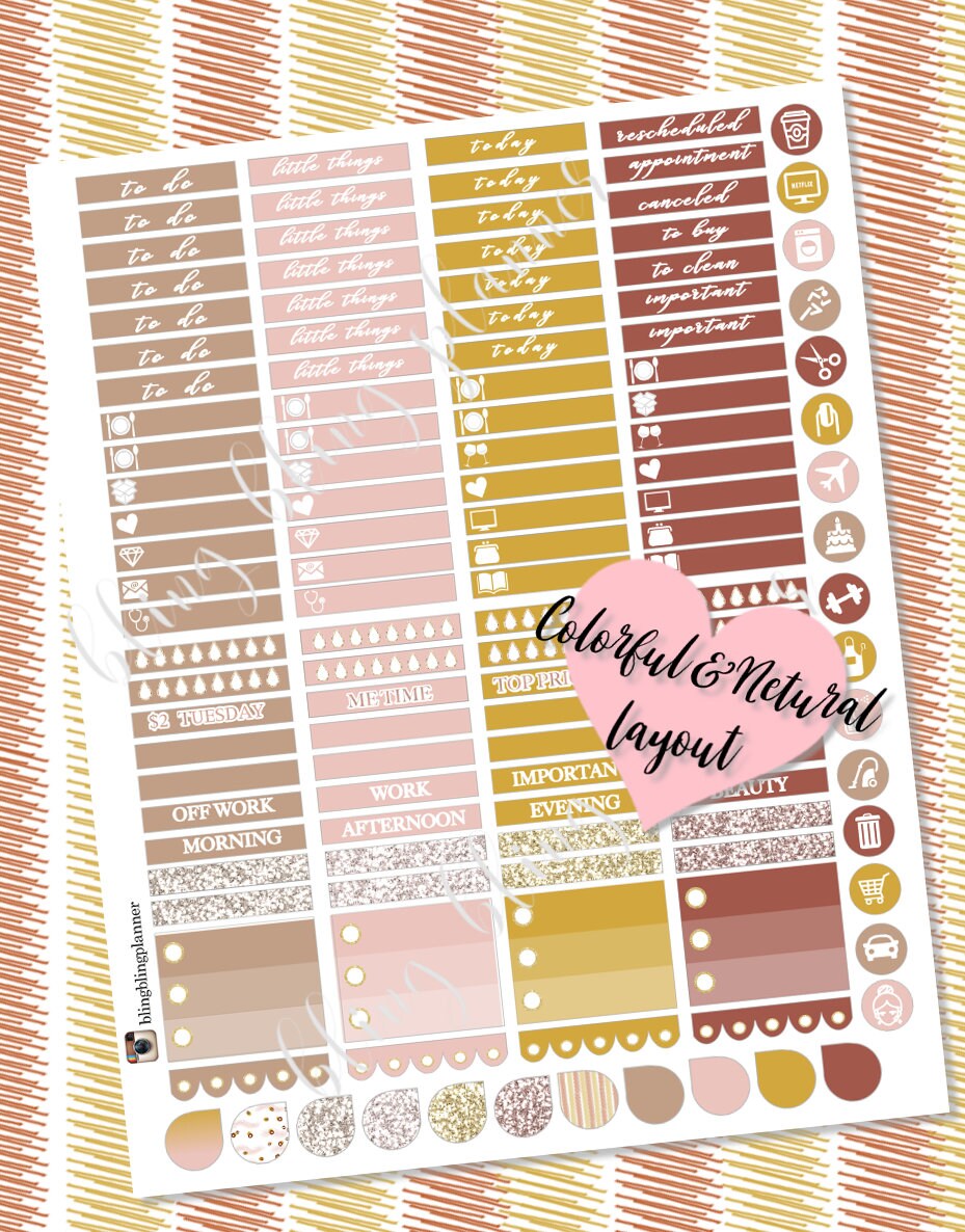 SWEET HOME planner STICKERS printable sticker kits printable | Etsy
