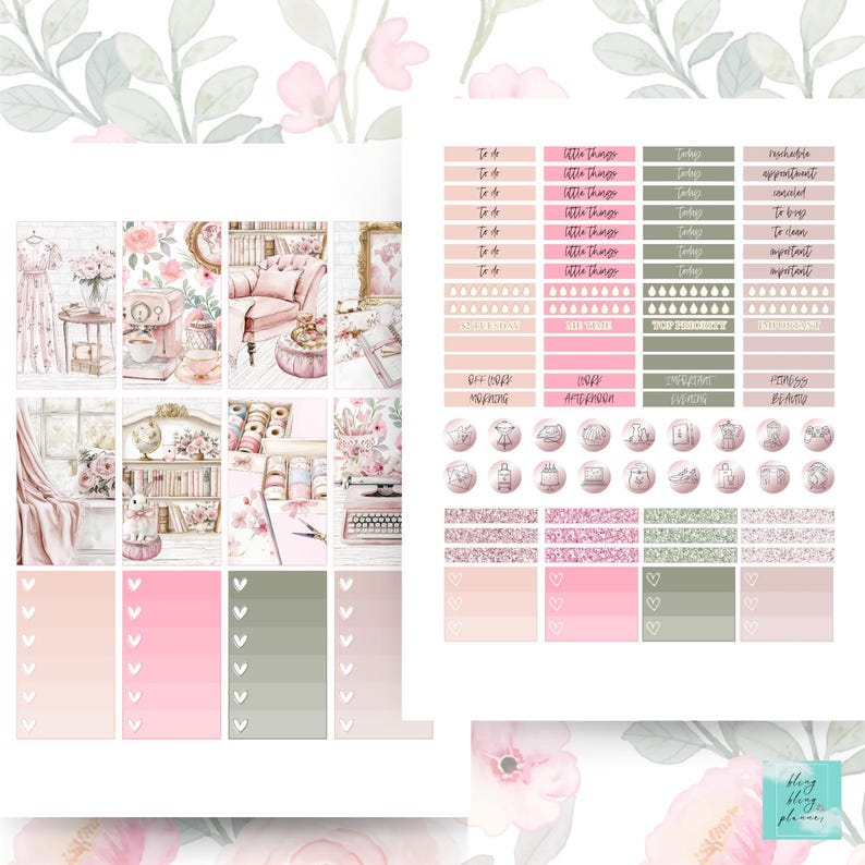 Happy Planner Classic Weekly Printable Planner Sticker, Bow Pink ...