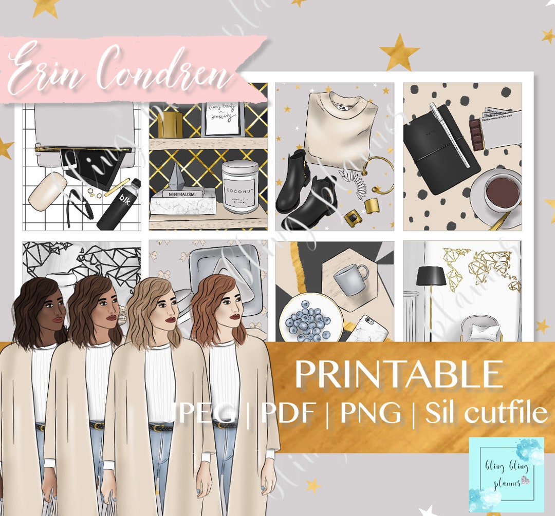 MINIMALIST PLANNER Stickers PRINTABLE, Printable Planner Sticker Kit ...