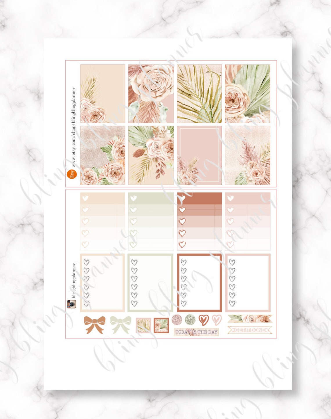 BOHO PLANNER STICKERS Boho Leave Sticker Kit Floral - Etsy