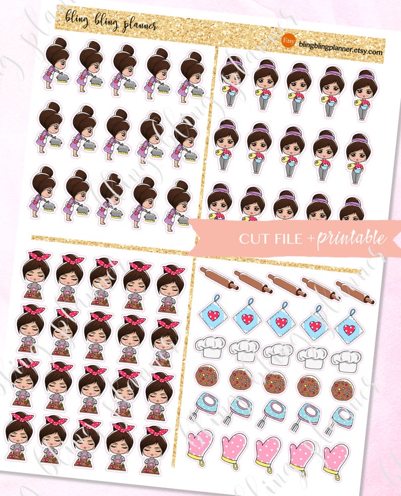 PRINTABLE PLANNER ICON Stickers Printable Cooking Sticker | Etsy