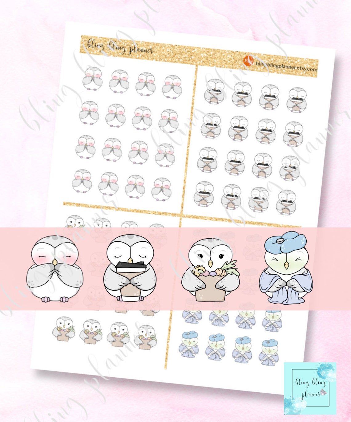 DAILY PLANNING Stickers Printable Owl Sticker Icon Printable | Etsy