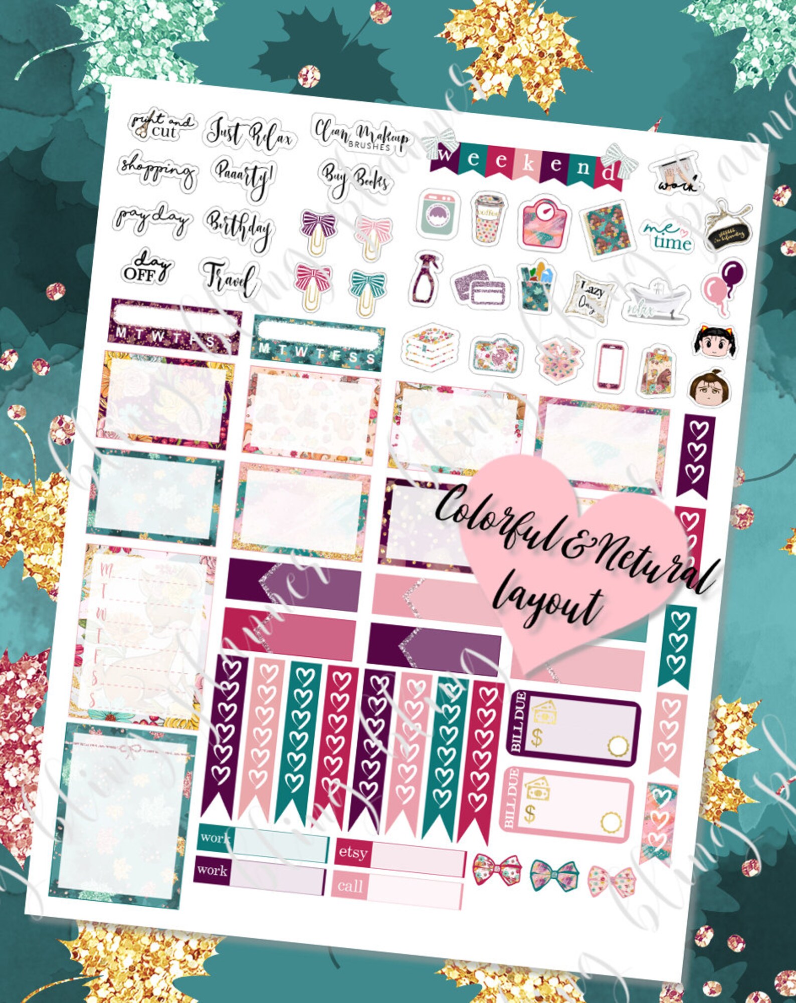 FALL Printable Erin Condren Sticker Fox Printable Sticker - Etsy