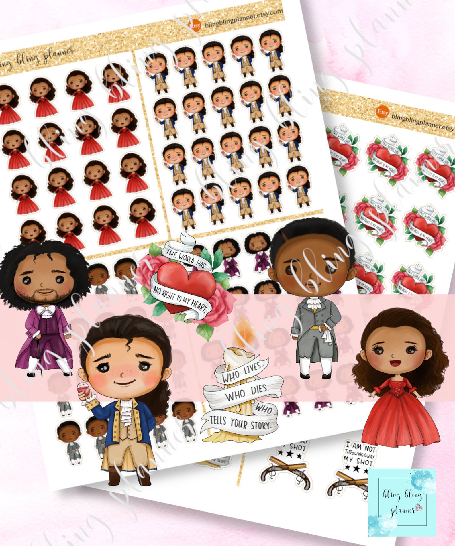 HAMILTON PRINTABLE Planner STICKERS, Hamilton Musical Sticker, Cute ...