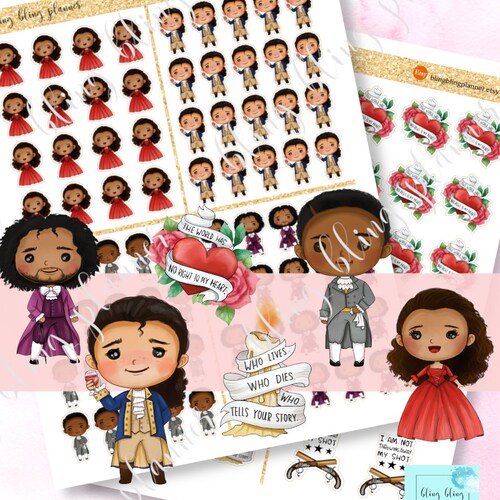 HAMILTON PRINTABLE Planner STICKERS Hamilton Musical - Etsy