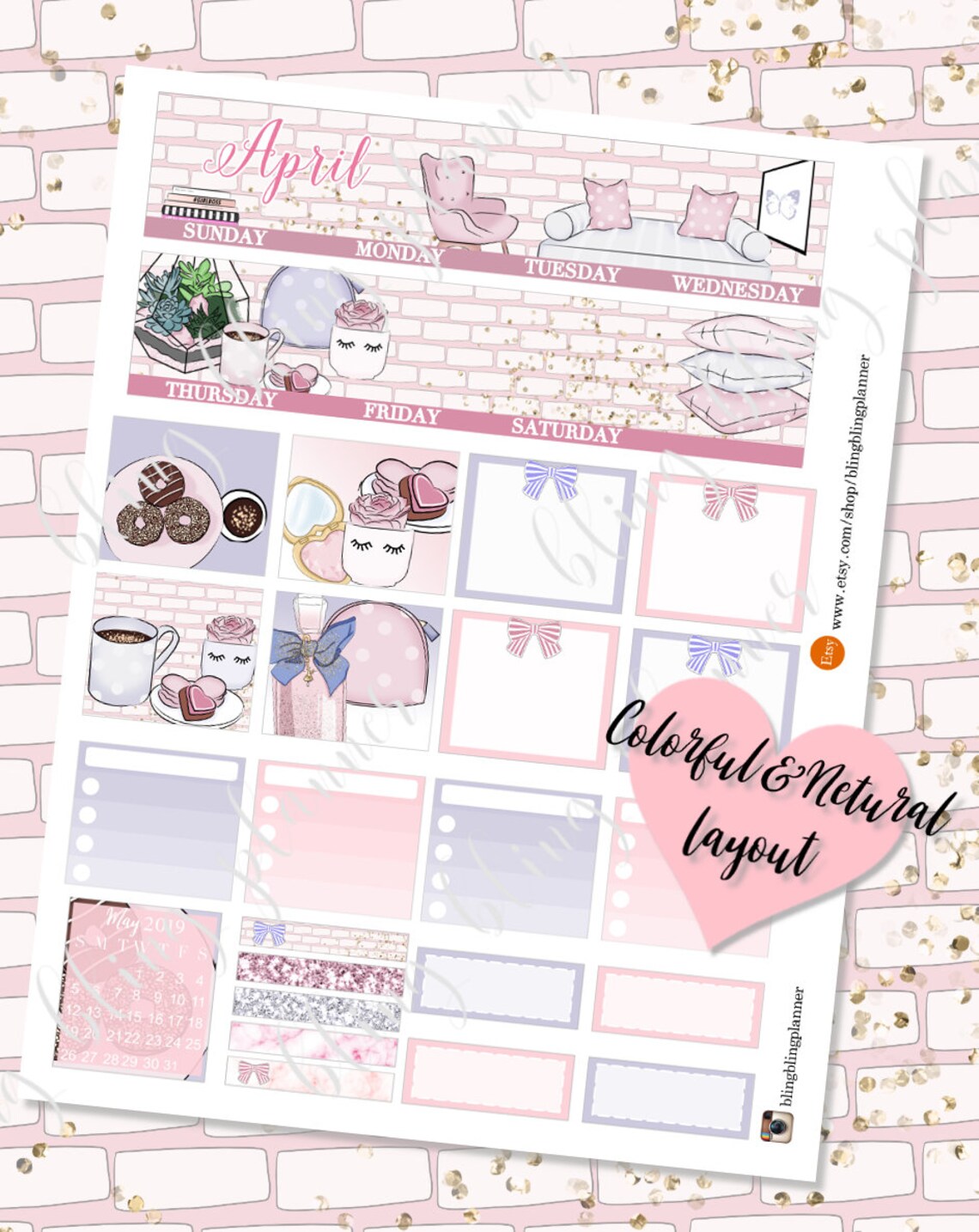 APRIL MONTHLY PLANNER Kit Printable Relax Planner Sticker - Etsy