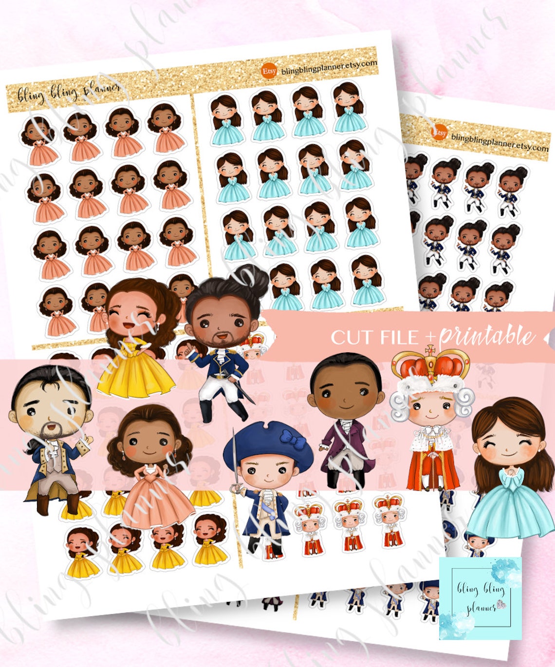 HAMILTON PRINTABLE Planner STICKERS Hamilton Musical | Etsy