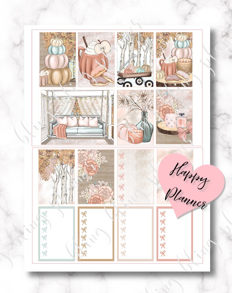 HAPPY PLANNER Fall PRINTABLE Sticker Fall Printable Sticker - Etsy