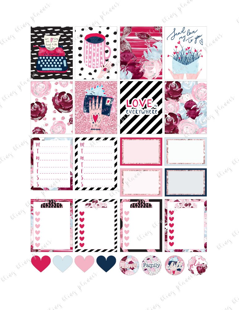 MONTHLY PLANNER Sticker Kit February Bundle Stickers | Etsy